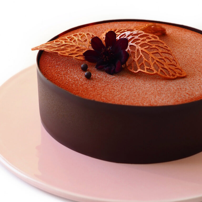 Choko-orange kage I En lækker lille sag med orangeknas